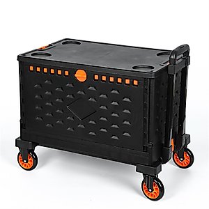 RTDAC Outdoor folding trolley shopping cart, Black, DBN008