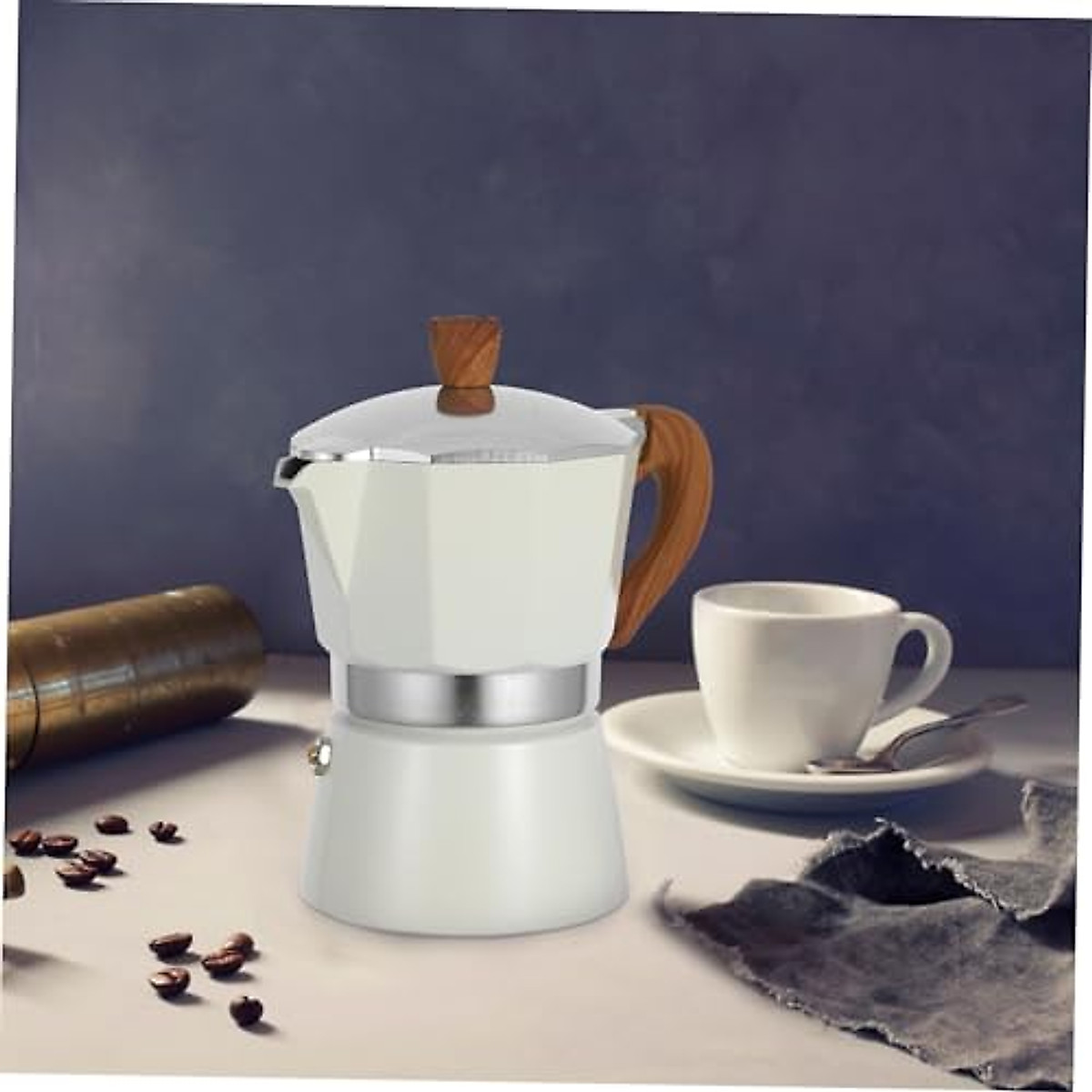 COLLBATH 1pc Coffee Pot Espresso Machine Expresso Coffee Italian Coffee Maker Coffee Tea Maker Italian Espresso Brewer Italian Espresso Maker Espresso Ground Coffee Mocha White Aluminum