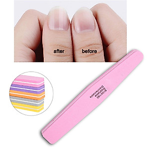 5pcs Nail File Buffer, 100/180 Double Sided Grit Gel Nail File Set, Manicure Tools File Block Nail Polisher for Nail Grooming and Styling
