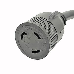 Parkworld 62701 AC Power Adapter Cord NEMA L6-30P Male to L5-30R Generator 30A Outlet for PDUs, 125 Volt 1.5FT