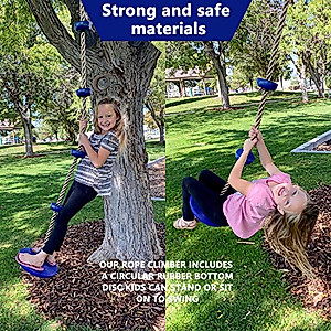 Kids Climbing Rope Tree Swing Sets with Platform Outdoor Toys Playset for Playground Backyards Jungle Gym Toddler Swings Gifts Trees House Saucer Swing Outside Playset Toys