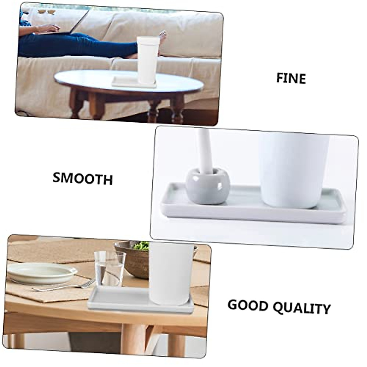 Yardwe 3pcs Rectangular Ceramic Tray White Vanity Tray Marble Dish Set Japanese Decor Ceramic Bathroom Tray Vanity Trays for Bathroom Ornate Tray Ceramic Storage Tray Toilet Tray Make up