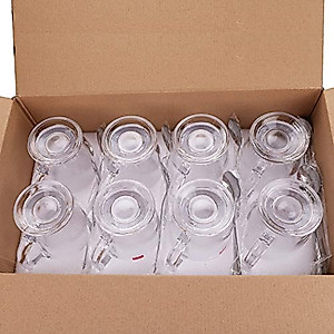 QAPPDA Glass Mugs, Clear Coffee Mugs With Handle 15 oz,Tea Mugs 450ml,Beer Glasses With Handle,Glass Cup Drinkware For Beverage,Juice,Latte Cups Cappuccino Mugs Beer Mug Water Cups Sets of 8 KTZB107…