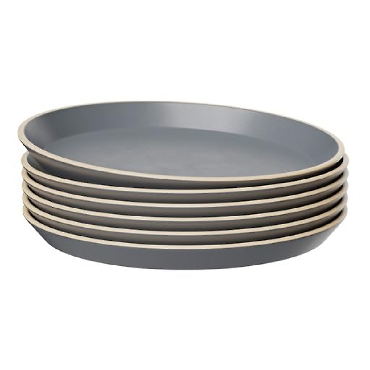 KooK Dinnerware Sets, Semi-Matte Stoneware, Dinner Plates, Salad Plates (Slate Grey, 10 Inch)