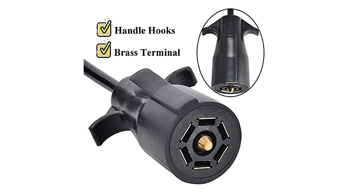 Oyviny 7-Way to 5-Way Trailer Plug Adapter - 5FT Coiled