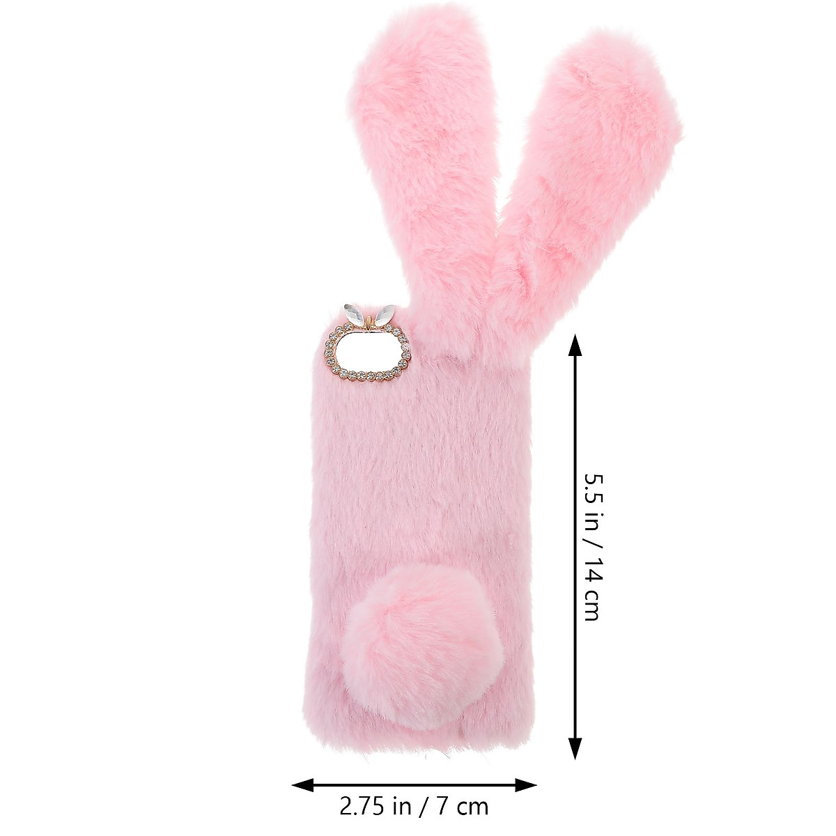 Plush Bunny Case for New SE 2, Adorable Fluffy Plush Faux Rabbit Fur Protective Case for girl, Cute Furry Soft Stuffed Plush Animal Cover for 7/8/SE 2020 (pink)