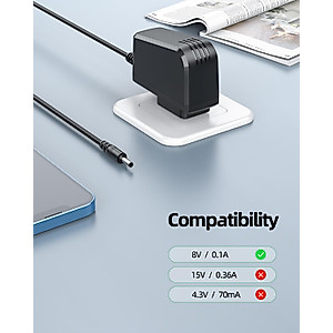 8V Charger Fit for Philips HQ840 Power Cord Shaver Norelco Multigroom Series 3000 MG3750 MG3750/50 MG3750/10 MG3750/60 MG3760 MG3760/50 Replacement Supply Trimmer Charging Cable 5Ft