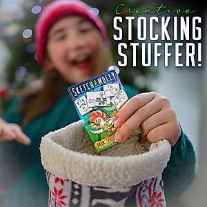 SketchaMoley Silly Family Drawing Game of Round Robin Art Mashups! 1-6+ Players. 55 Cards Travel Deck. Creative Stocking Stuffer Gifts for Kids Teens Artists Daily Art Prompts Ideas