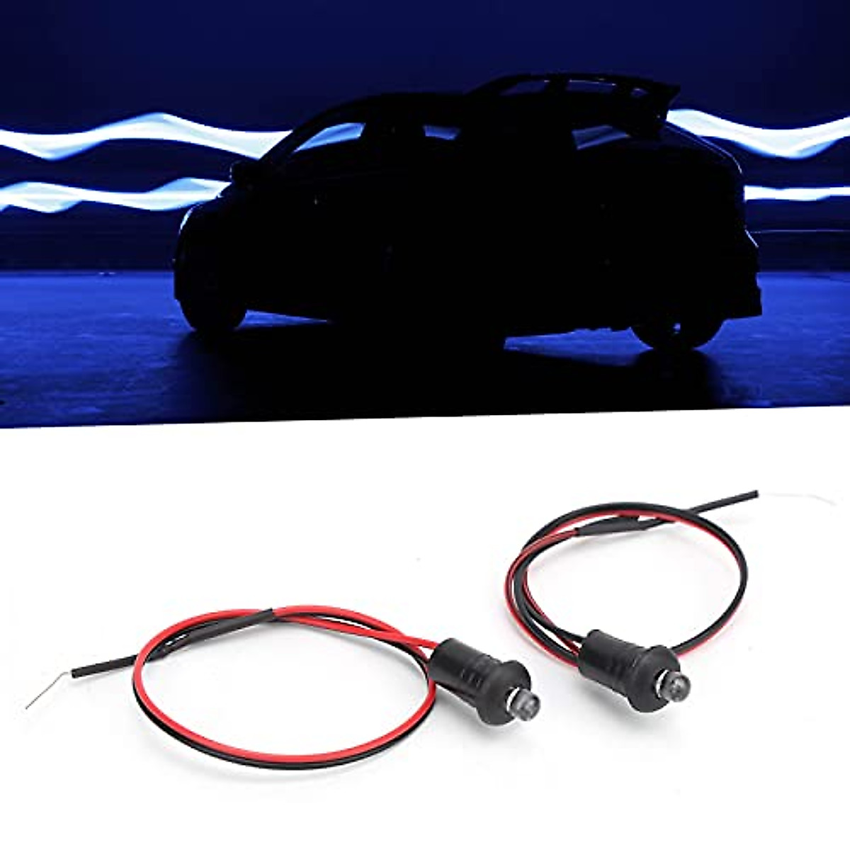 2Pcs Fake Alarm Lamp Blue Light Modification Universal 12V Vehicle Accessories Blinking LED Security Warning Lamp for Car-s Boats RVs Motorcy