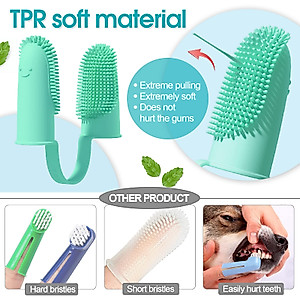 VVHOMIFE Two Finger Toothbrush for Dogs, Cat Toothbrush Two Finger, Double Cleaning Strength, Double The Efficiency, Efficient Teeth Cleaning, Ergonomic, Ring Bristle, Easier to Use. (2-pcs, Blue)