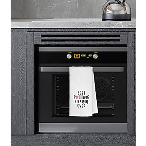 Step Mom Ever Kitchen Towels Dishcloths 24"x16", Funny Best Step Mom Gifts Beach Towels Bath Towels Hand Towels,Step Mom Stepmother Birthday from Stepdaughter Stepson