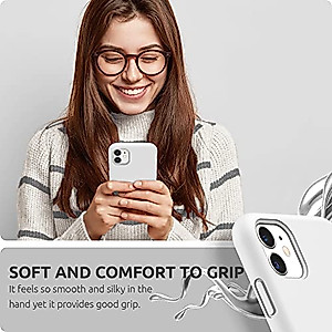 SURPHY Silicone Case Compatible with iPhone 11 Case 6.1 inch, Liquid Silicone Full Body Thickening Design Phone Case (with Microfiber Lining) for iPhone 11 6.1 2019 (White)