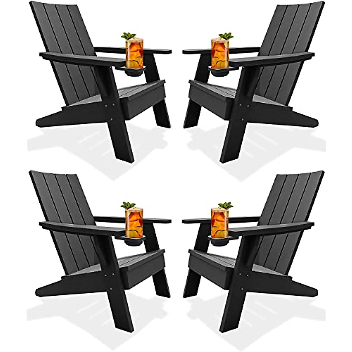 YITAHOME Adirondack Chair with Cup Holder Weather Resistant Resin Adirondack Chairs for Outdoor Garden Lawn Yard Garden Patio Deck Fire Pit