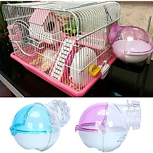 WNZQK Hamster Sand Bathroom Guinea Pig Hideout Hamster Cage Accessories Sand Bath Container Small Pet Toilet Hamster Villa Transparent External(Upgrade Blue)