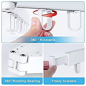 WTASUP Clothing Drying Rack, Retractable Laundry Space Saver Wall Mounted, Collapsible(Tri-Fold) Rack Clothing (White)