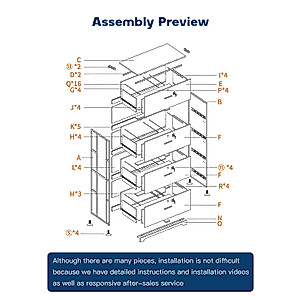 AODK File Cabinet Filing Cabinet for Home Office, Large File Cabinets with Lock, Office Storage Cabinet 4 Drawer for Legal/Letter/A4 File, Black