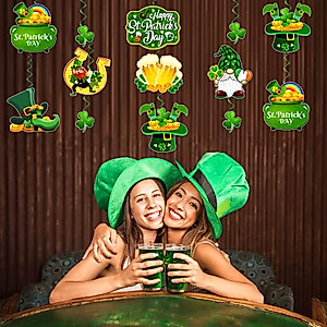 36 Pcs Saint Patricks Day Decorations Hanging Swirls, NO-DIY St Patrick's Day Decorations, St Patricks Day Decorations Whirls Glitter Foil Ceiling Swirls, St Patricks Day Decorations For Office