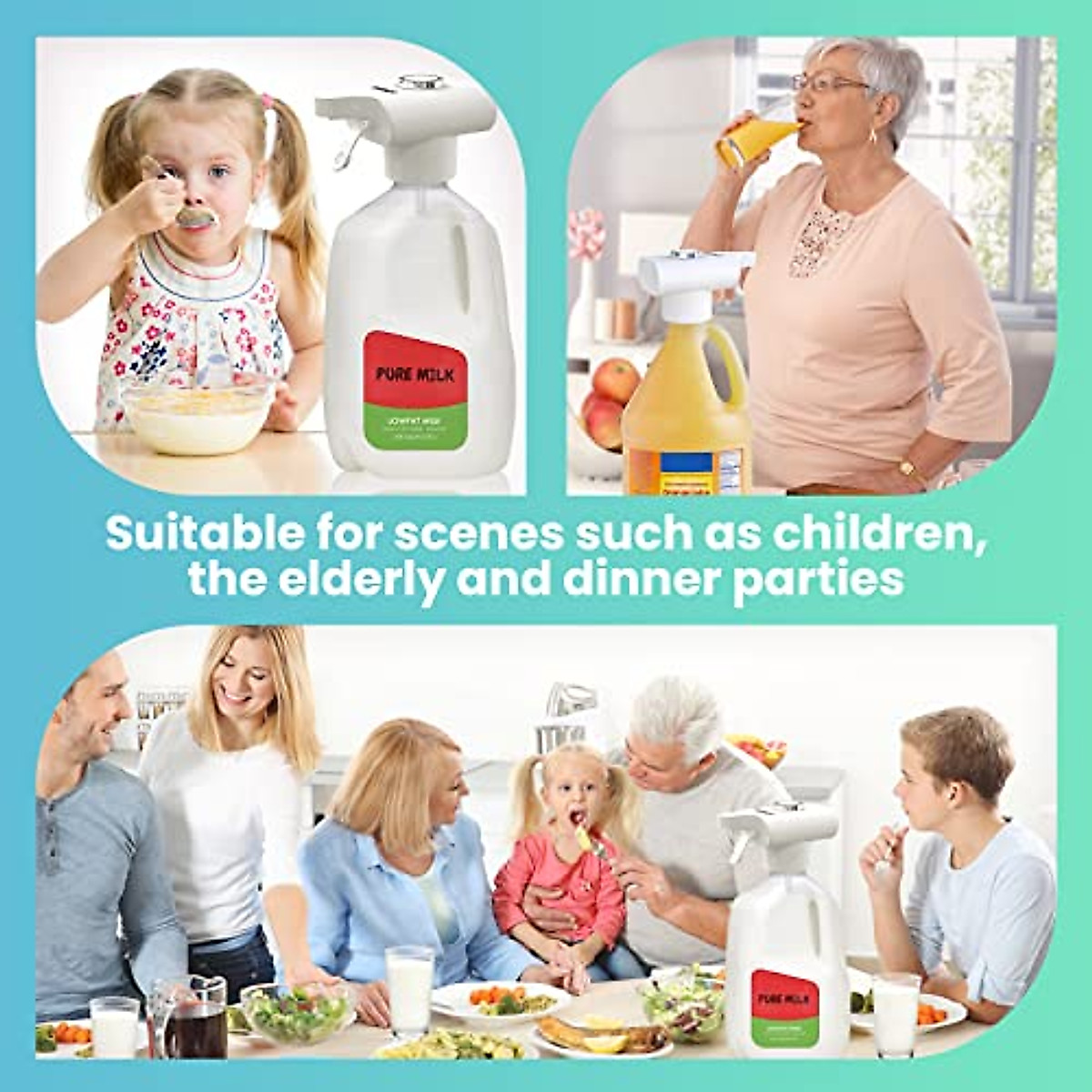 Redsack Milk Dispenser For Fridge Gallon Pump Portable Electric Beverage Rechargeable Automatic Drink Dispenser