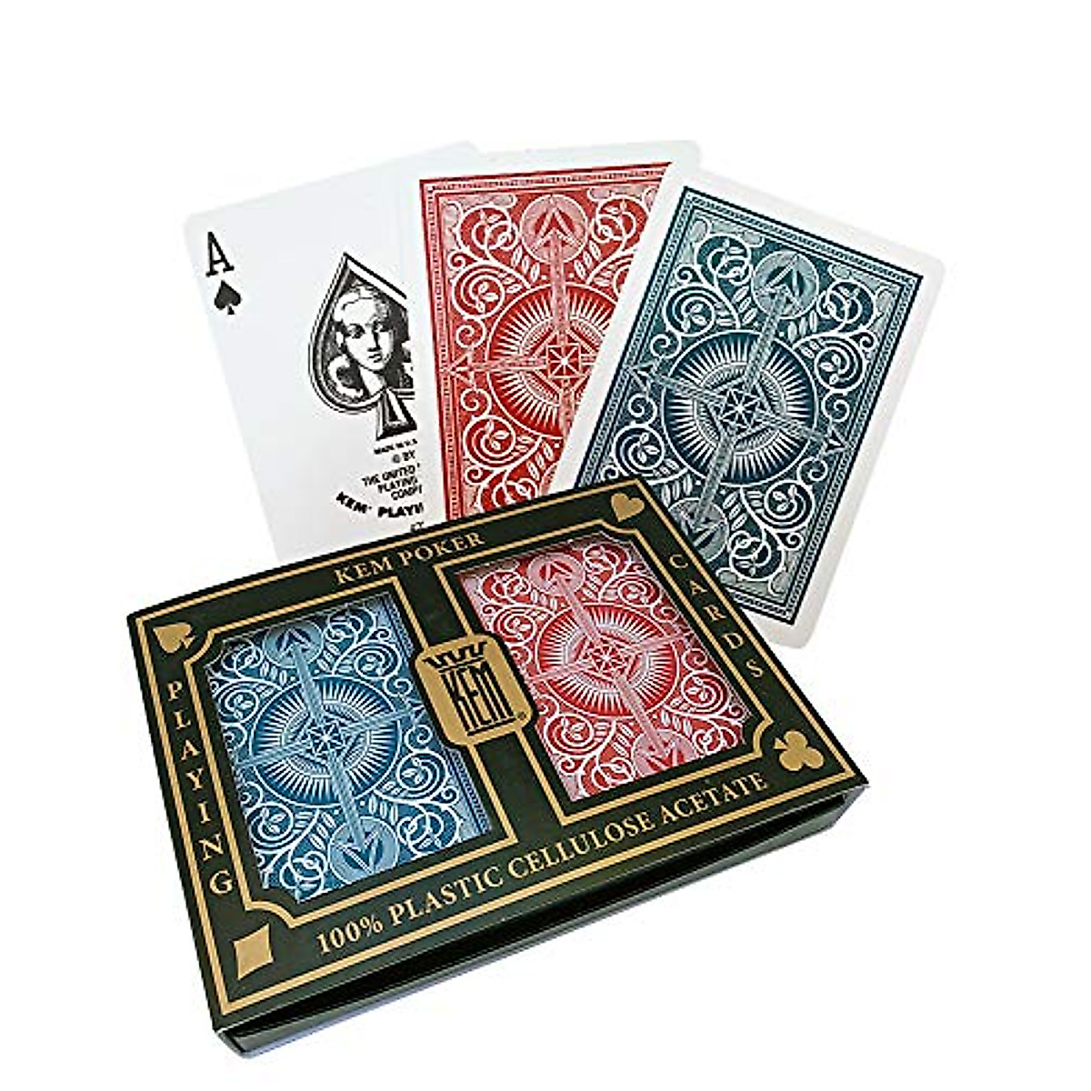 Kem Playing Cards Arrow Red and Blue, Poker Size-Standard Index Playing Cards (Pack of 2),1007268