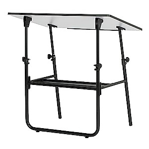 SD Studio Designs Ultima, Foldable Crafting Desk Top Angle and Height Adjustable Drafting Table, 42" W X 30" D, Black/White