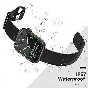 Smart Watch(Answer/Make Calls), 1.8” Full Touch Screen Smartwatch with AI Voice Assistant Heart Rate Sleep Tracker, IP67 Waterproof Watch with 120+ Sports Modes for Men Women Compatible Android iOS