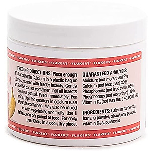 DBDPet Fluker's Repta Strawberry-Banana Flavored Calcium with Vitamin D3 (4oz) - Includes Attached Pro-Tip Guide