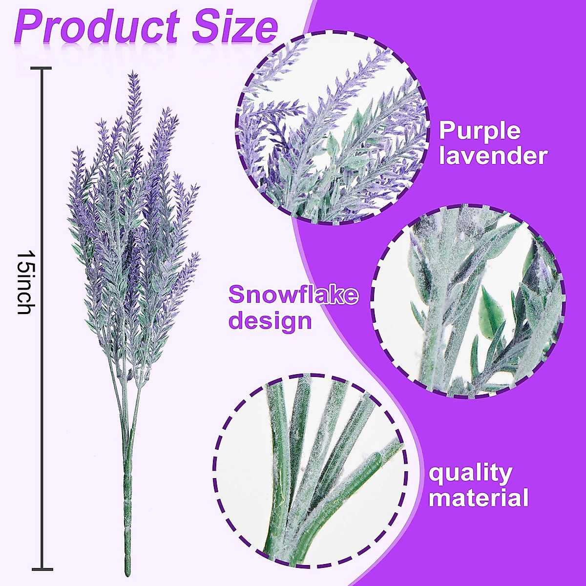 WILLBOND 12 Pieces Artificial Lavender Plants Lifelike Faux Silk Flowers for Weddings Home Garden Decoration Indoor Outdoor DIY Floral Arrangements