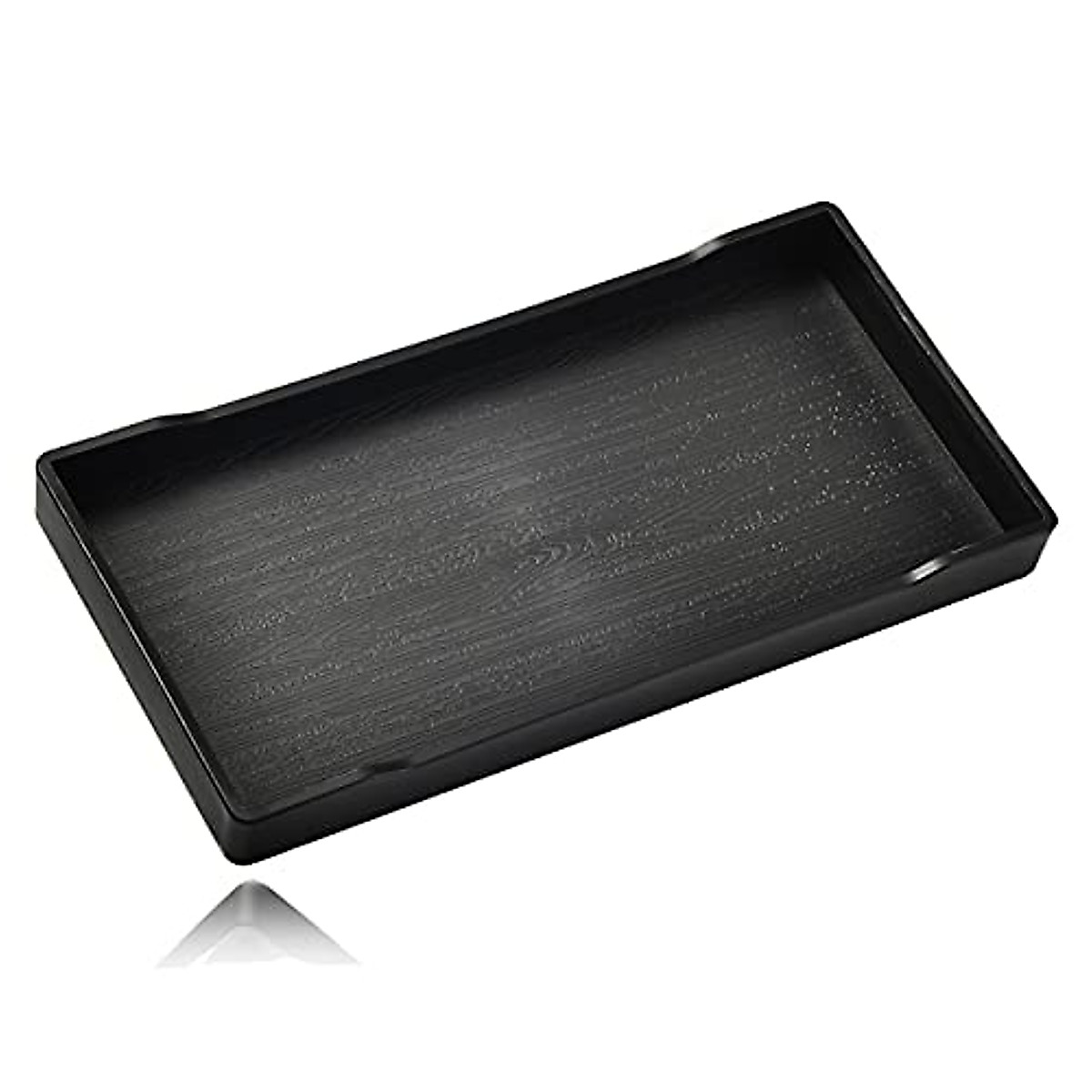 VCREATC Small Black Mini Tray (8 inch x 4 inch) for Kitchen Counter, Bathroom for Vanity Items, Coffee Accessory, Bar, Serving Seasoning, Salt and Pepper, Soap, Perfume or Display Use.