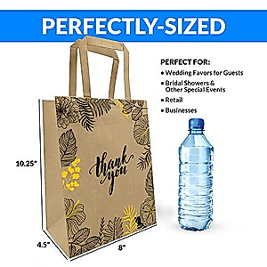 Reli. Paper Bags | 110 Pcs Bulk | 8"x4.5"x10.25" | Paper Thank You Bags | Brown Paper Bags with Handles, Printed | Small Thank You Gift Bags for Guests | Gifts, Wedding, Merchandise, Business