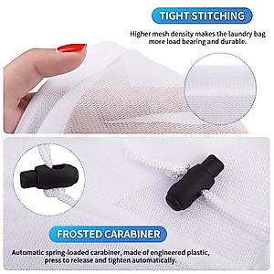 2-Pack Heavy Duty Mesh Laundry Bags,24x32 Inches Large Laundry Drawstring Bag,Washable Laundry Bag for College, Dorm, Travel, Family and Apartment Dwellers, white