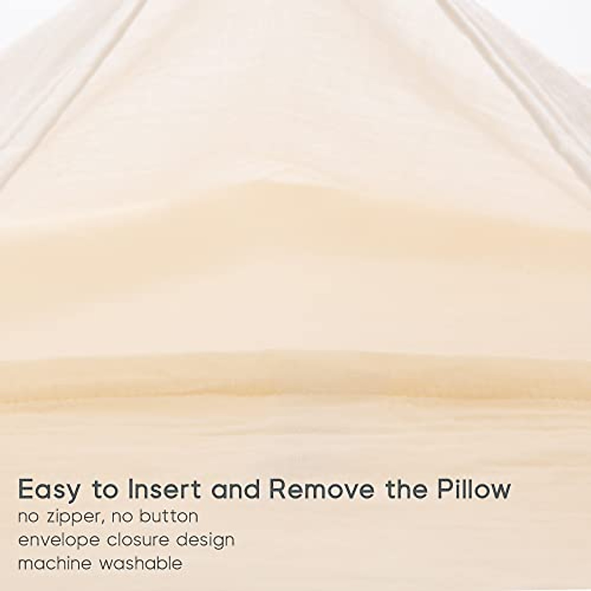 Barooga Toddler Pillowcase, 14"x19", 2 Pack, Muslin Baby Pillow Cases, 100% Cotton, Fits Pillows Sized 12"x16", 13"x18", or 14"x19", Envelope Closure Pillow Cover for Girls and Boys (Cream)