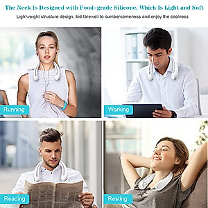 Portable Air Conditioner Neck Fan，Personal Air Cooler Hanging，4000mAh Wearable Fans，Mini，USB Rechargeable，Headphone Design，3 Speeds Silent for traveling，camping，partying，cycling， hiking，running，etc.