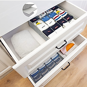 GRANNY SAYS Bundle of 2-Pack Large Storage Bins with Lids & 2-Pack Socks Storage Organizers