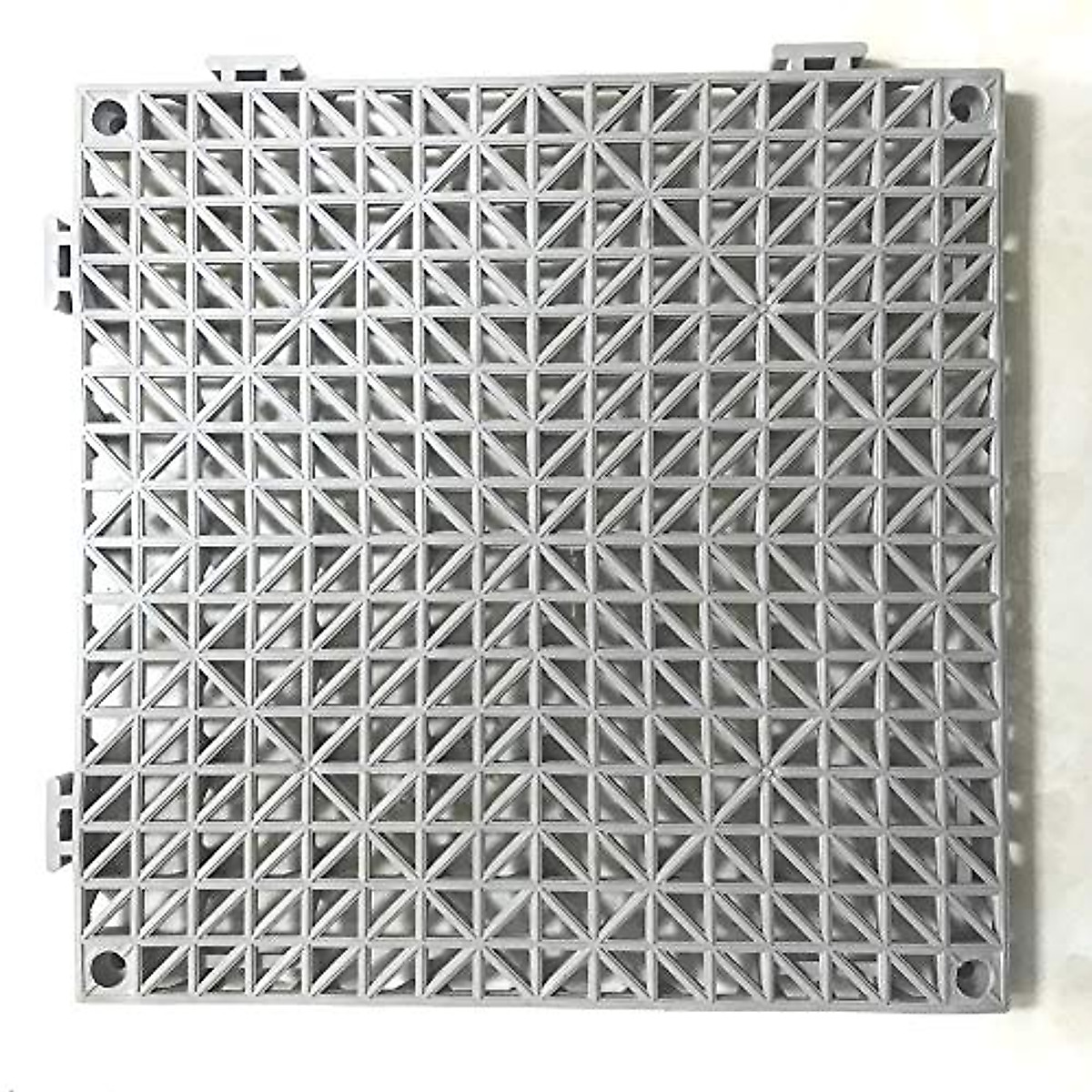 12 Pack Modular Interlocking Cushion 11.5" x 11.5" Mat Floor Tile Mats Drain Pool Patio Balcony Yard Pet Area Washer Pad(Gray)