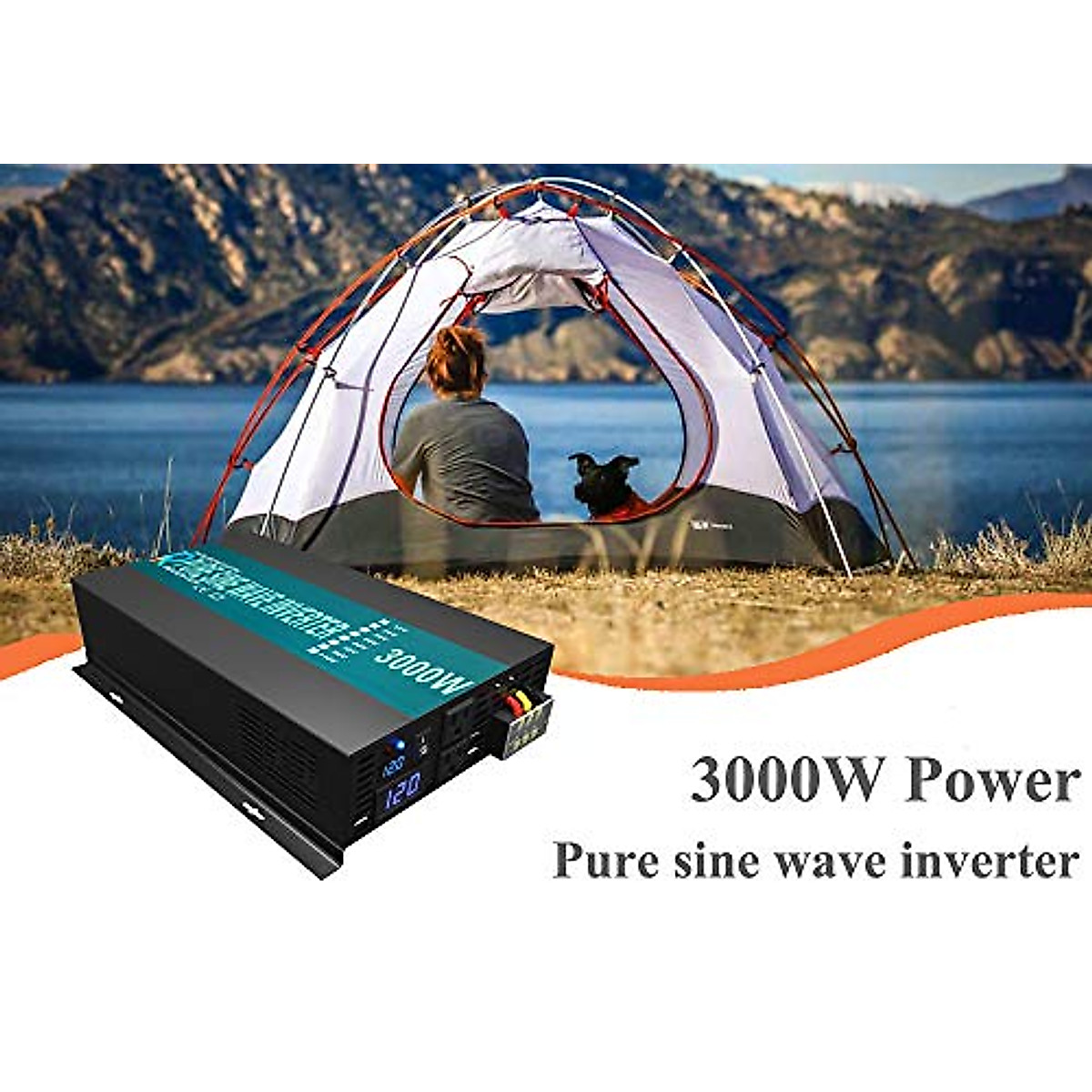 Reliable 3000W High Efficiency Pure Sine Wave Solar Power Inverter 12V 120V 60Hz Power Converter LED Display