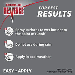 Revenge Termite & Carpenter Ant Killer Spray, 16 oz Concentrate, Long Lasting Pesticide for Indoors and Outdoors (Pack of 2)