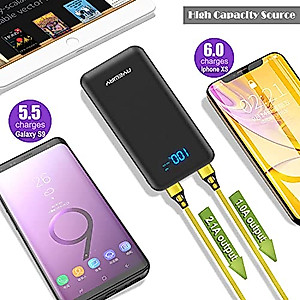 Ayeway Battery Pack 5V 26800mAh Portable Charger Power Bank with Dual outlets & LCD Display,External Battery Phone Charger Compatible with iPhone,Samsung Galaxy and More.(USB C for Input ONLY)