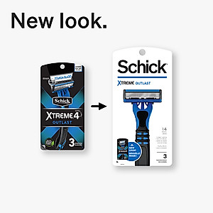Schick Xtreme 4 Outlast Razor â€” Schick Xtreme4 Disposable Razors Men, 3 Count (Pack of 1)