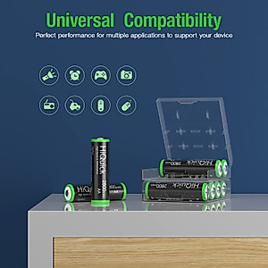 HiQuick 2800mAh AA Rechargeable Batteries High Capacity Performance, Per-charged 1.2V AA Batteries Pack of 8