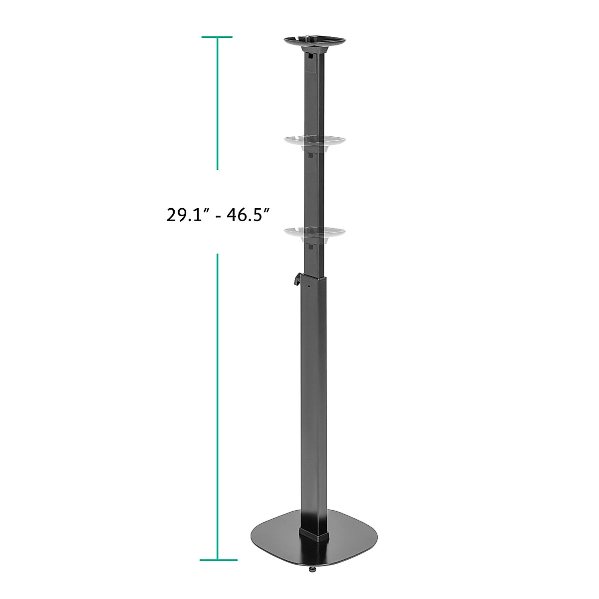 ynVISION.DESIGN E-Z Height Adjustable Floor Stands Compatible with Sonos One, One SL, or Play:1 | 2 PACK | Pair | Adjusts 29.1" - 46.5" Built in Cable Management