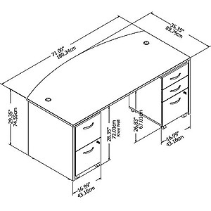 Bush Business Furniture Studio C Desk, Platinum Gray