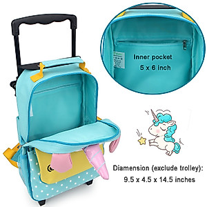 yodo Zoo 3-Way Kids Suitcase Luggage or Toddler Rolling Backpack with wheels, Small Unicorn