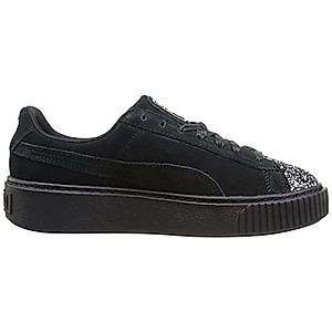 Puma Women's Suede Platform Crushed Gem Black Aged Silver, 9.5 M US
