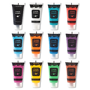 Maydear 12 Colors Face Body Paint Set, Safe Non-Toxic Liquid Paint for Adults and Children, Halloween, Cosplay - Matte 0.7 FL OZ Each