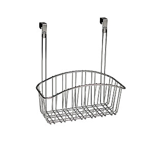 Spectrum Diversified Contempo Storage Basket Over The Cabinet, Steel Wire, Sink Organizer for Kitchen & Bathroom, Medium, Chrome