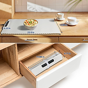 Orgthin Electric Warming Tray, Full Surface Heating Plate, Foldable Heating Mat, Silicone Food Warmer, 3 Temperature and Timing Levels for Everyday Use Gatherings Parties Holidays Picnics Buffet White