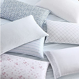 Laura Ashley Home - King Sheets, Soft Sateen Cotton Bedding Set - Sleek, Smooth, & Breathable Home Decor (Lavange Vine Indigo, 4 pieces, King)