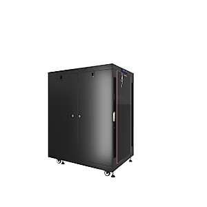 Sysracks 22U 35 inch Deep Server Rack Cabinet It Enclosure - Cooling Fans - LCD Screen - Thermostat - PDU - Casters - 2 Fans – Shelf