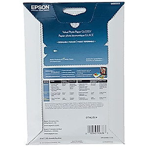 Epson Value Photo Paper Glossy, 4"x6", 50 Sheets (S400033)
