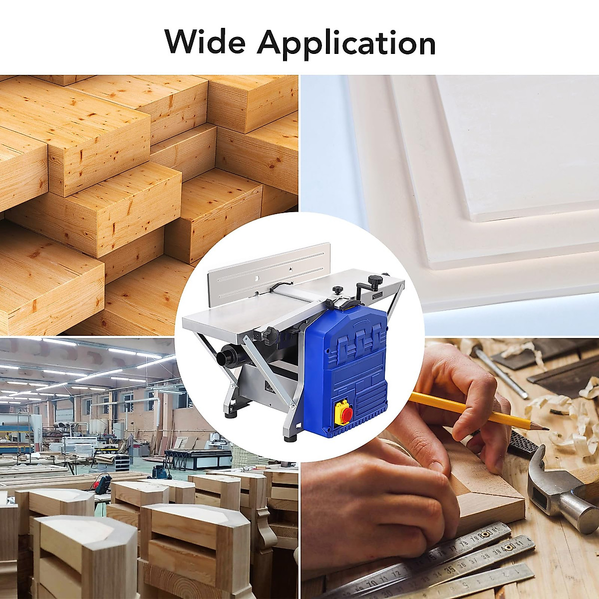 Power Benchtop Planer, Dual Planing Function, 1250W Wood Planer, 29"×8" Worktable Thickness Planer with Low Noise and Low Dust Planing, for both Hard & Soft Wood Planing & Thicknessing